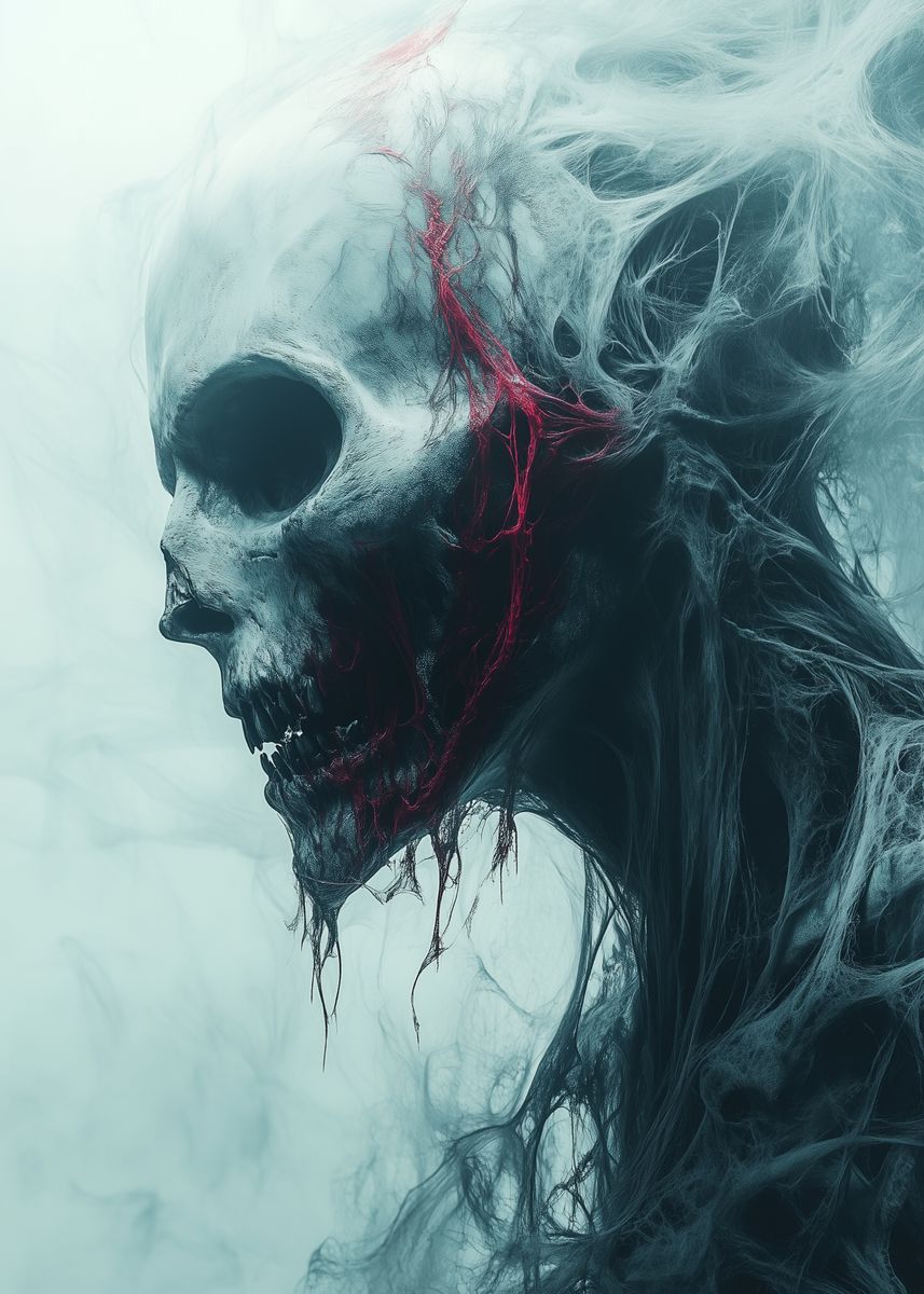 'Spectral Skull' Poster, picture, metal print, paint by ...