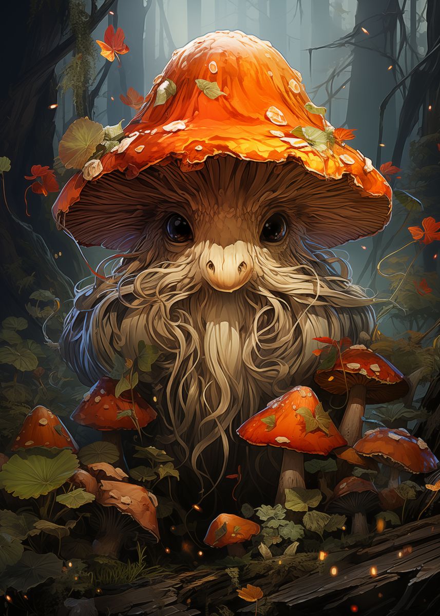 'Mushroom Creature' Poster, picture, metal print, paint by Nathan De ...