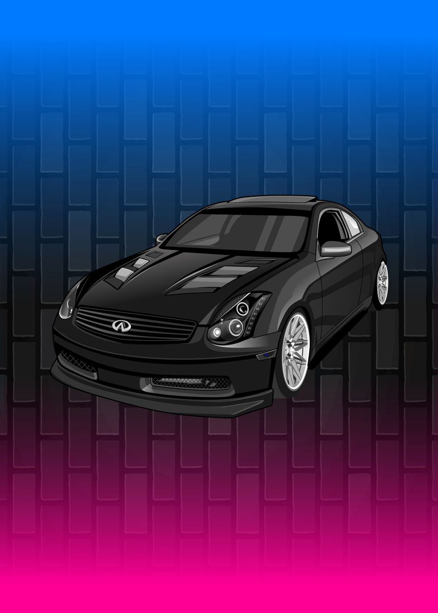 'Infiniti G35 Neon' Poster, picture, metal print, paint by Dede ...
