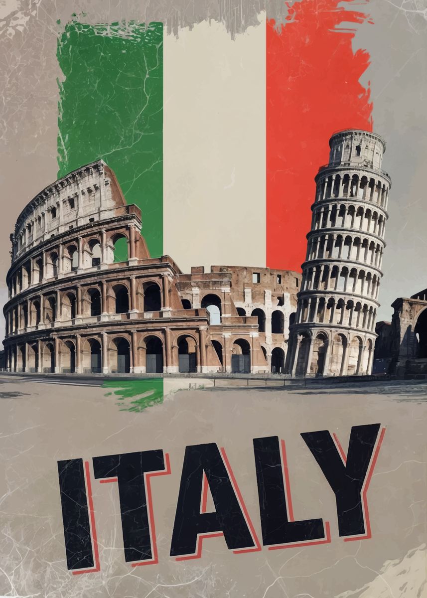 'Italy Travel Poster' Poster, picture, metal print, paint by ...