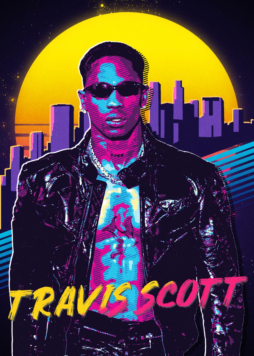 'Travis Scott Retro ' Poster, picture, metal print, paint by Rose Art ...