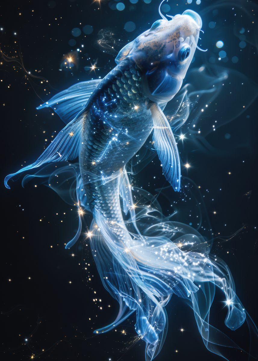 'Celestial Koi Fish' Poster, picture, metal print, paint by ...