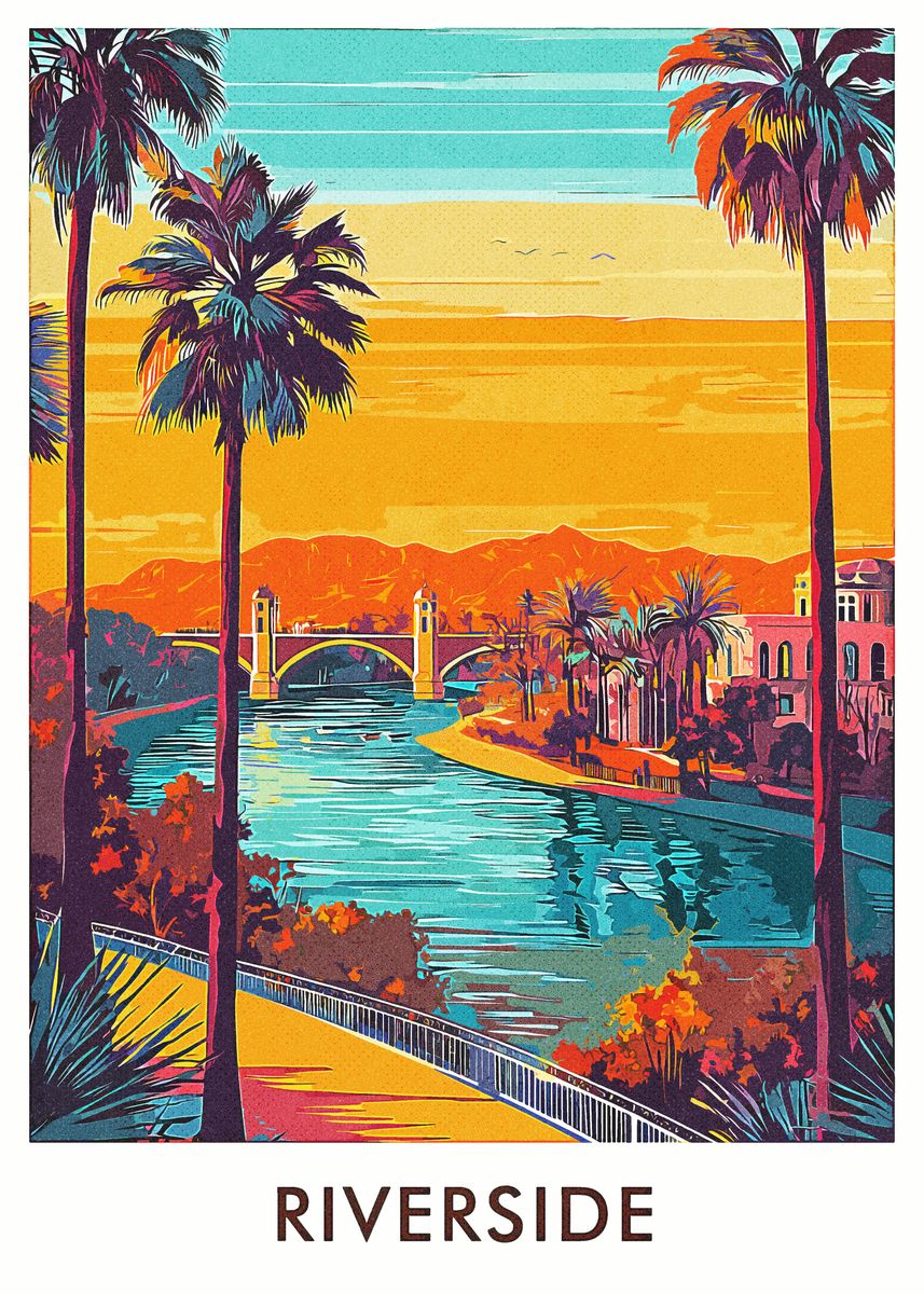 'Riverside Cityscape' Poster, picture, metal print, paint by oconkath ...