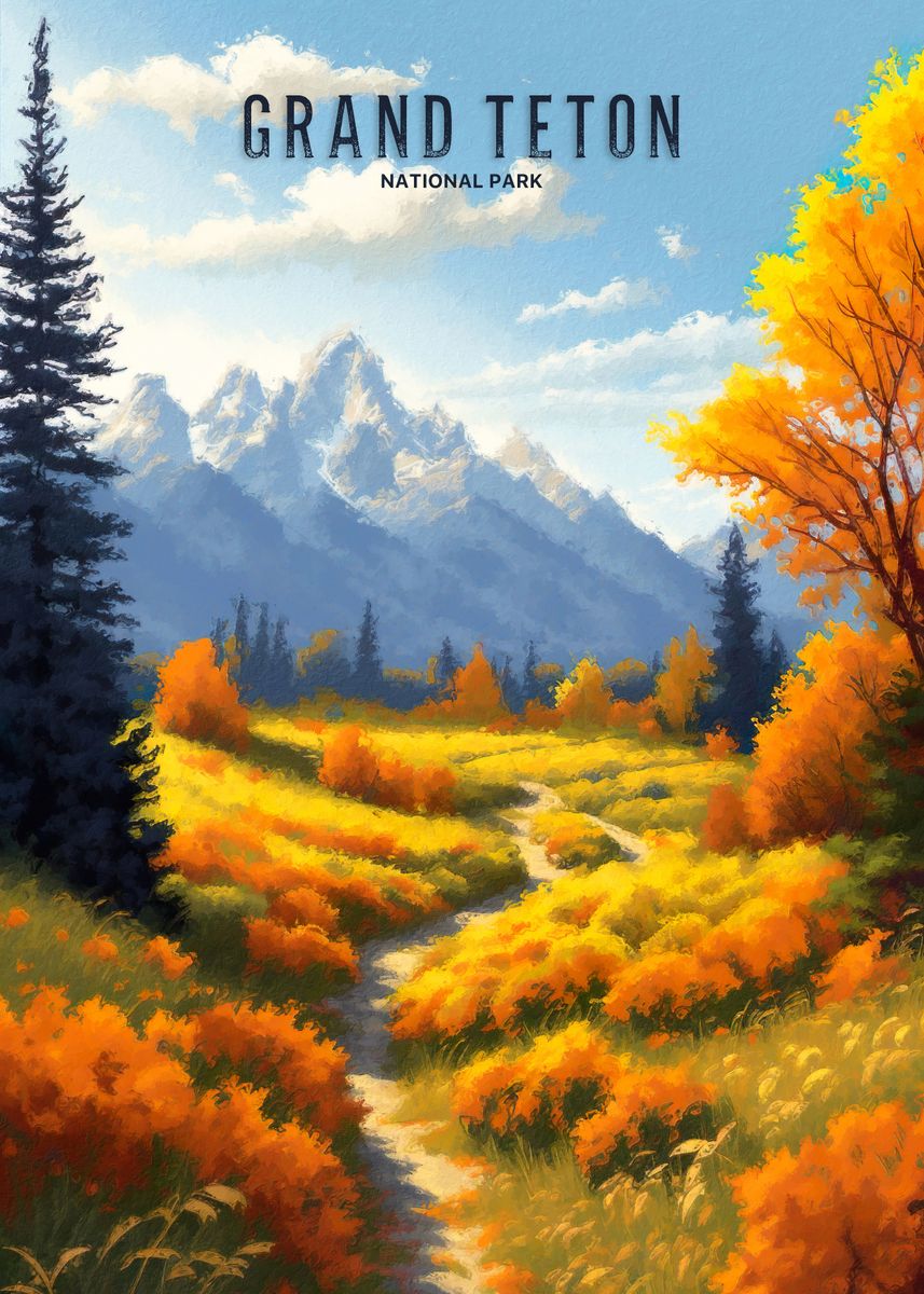 'Grand Teton National Park' Poster, picture, metal print, paint by Cris ...