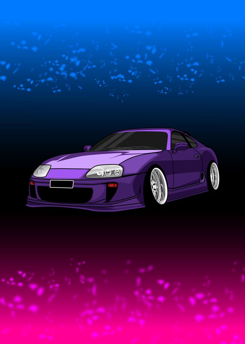 'Purple Supra with Neon Lights' Poster, picture, metal print, paint by ...