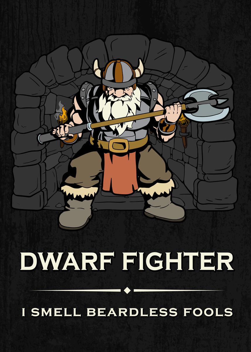 'Roleplaying Character - Dwarf Fighter' Poster, picture, metal print ...