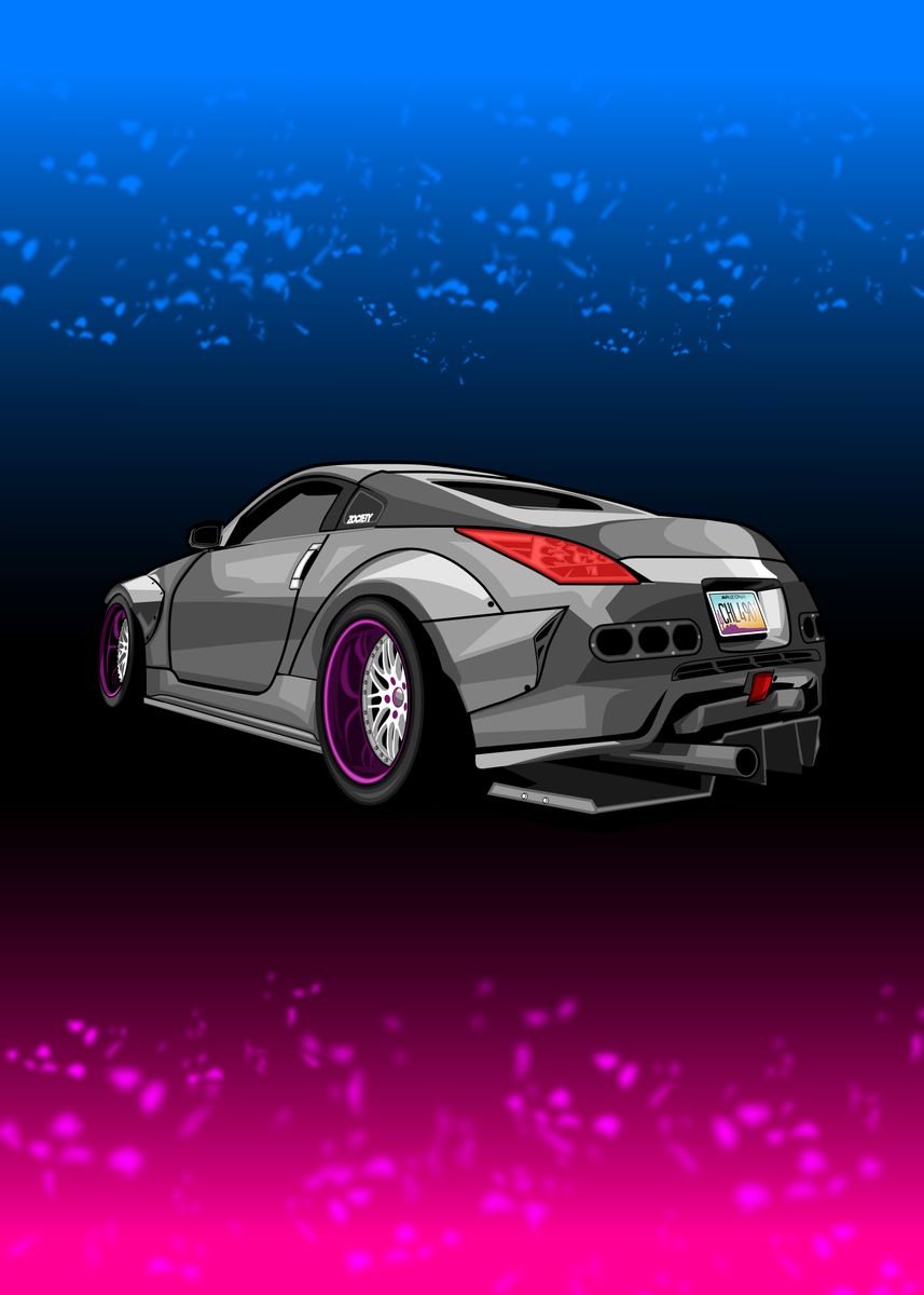 'Nissan 350Z Neon' Poster, picture, metal print, paint by Dede ...