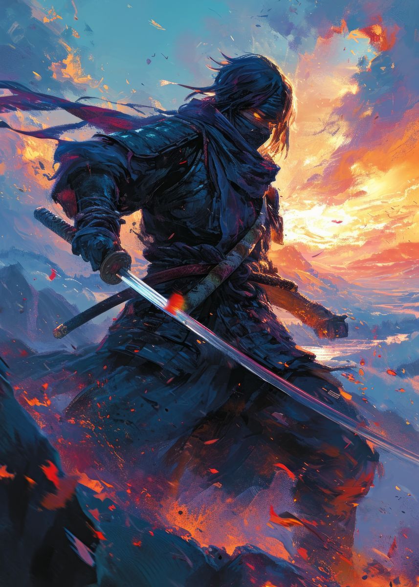 'Samurai Warrior Artwork' Poster, picture, metal print, paint by BS ...