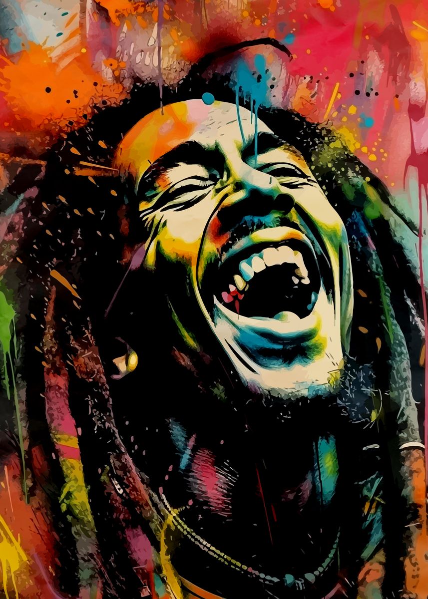 'Reggae Abstract Portrait' Poster, picture, metal print, paint by donki ...