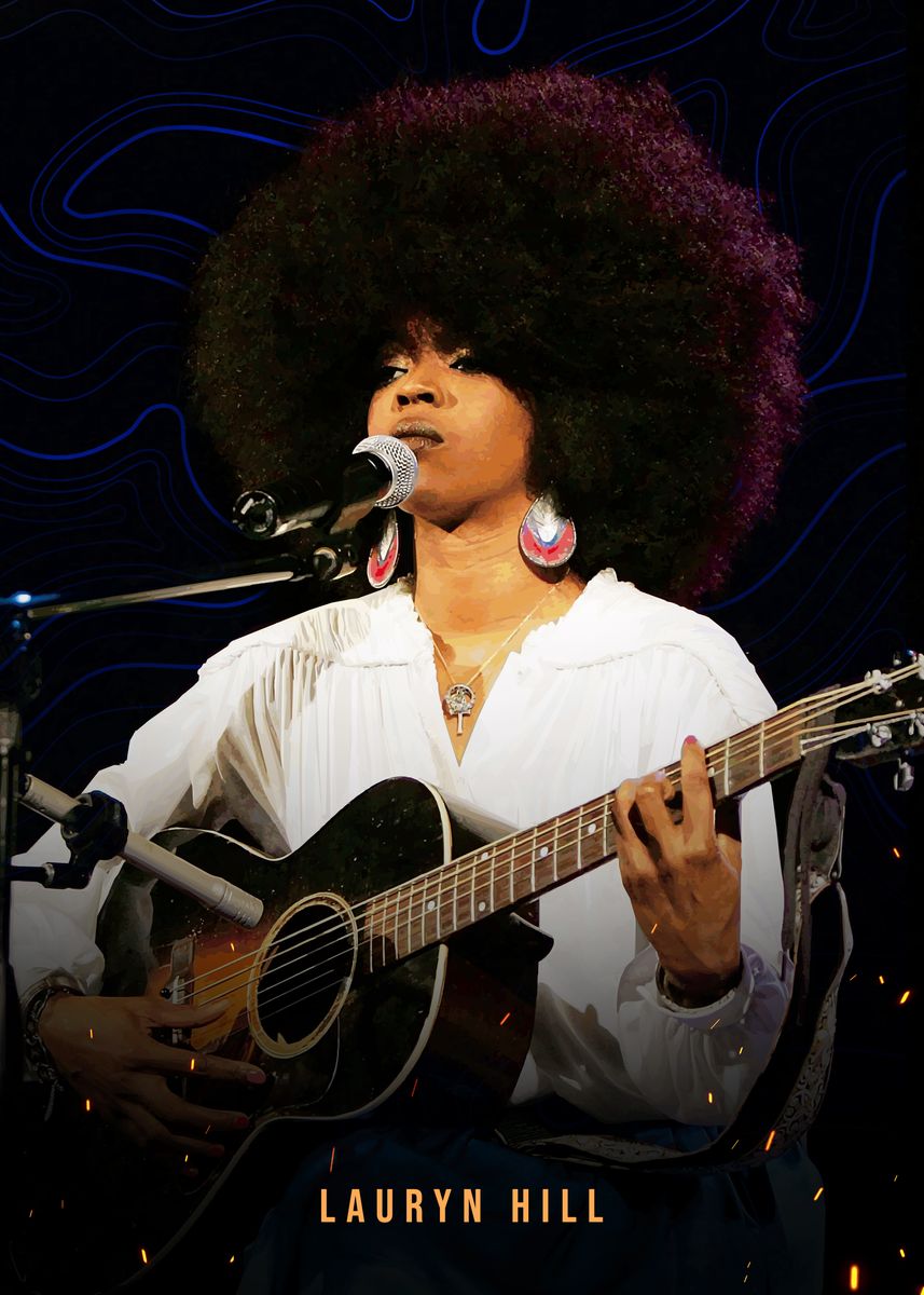 'Lauryn Hill Performing' Poster, picture, metal print, paint by Micho ...