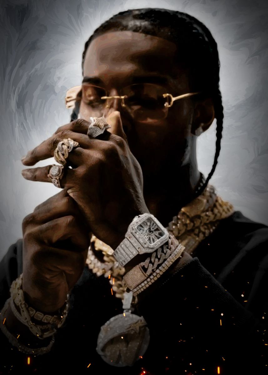 'Pop Smoke' Poster, picture, metal print, paint by Micho Abstract ...