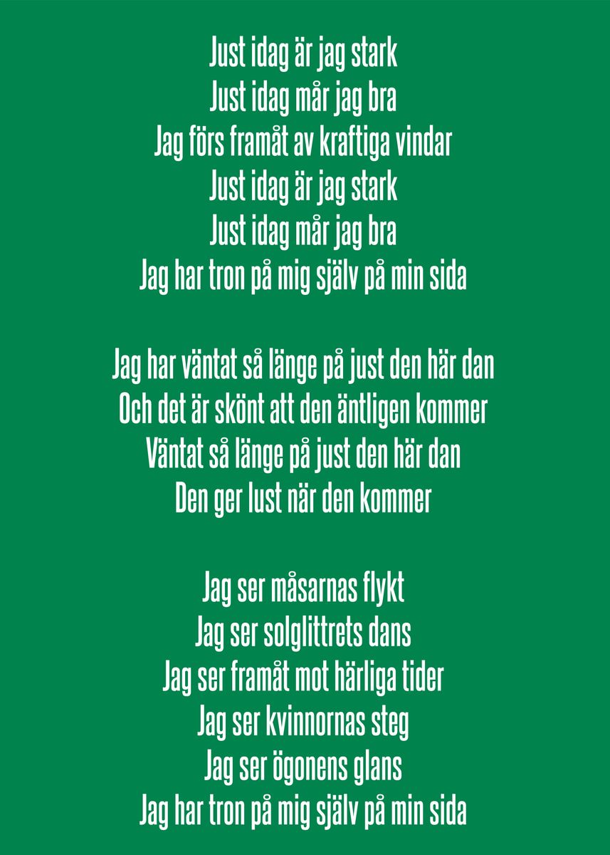 'Just idag är jag Stark Hammarby' Poster, picture, metal print, paint ...