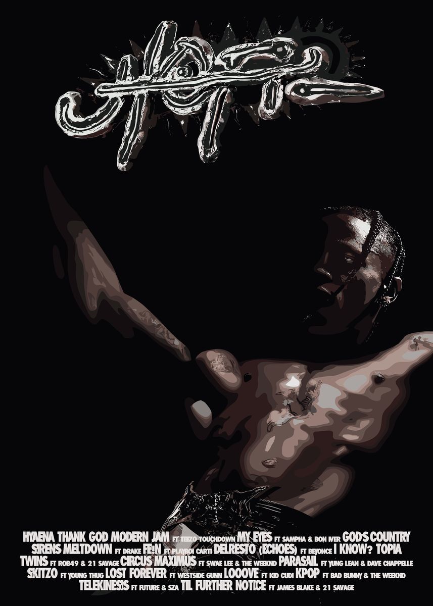 'Travis Scott Album Cover' Poster, picture, metal print, paint by Manaj ...