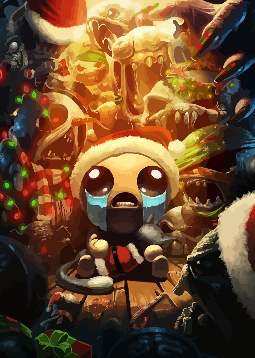 'The Binding of Isaac Christmas' Poster, picture, metal print, paint by ...
