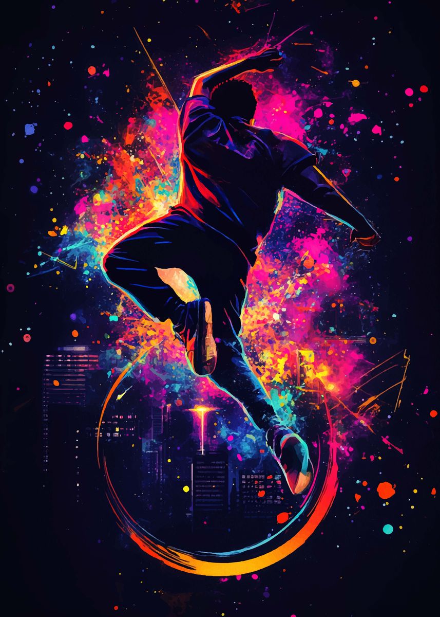 'Dynamic Dance Silhouette' Poster, picture, metal print, paint by ...