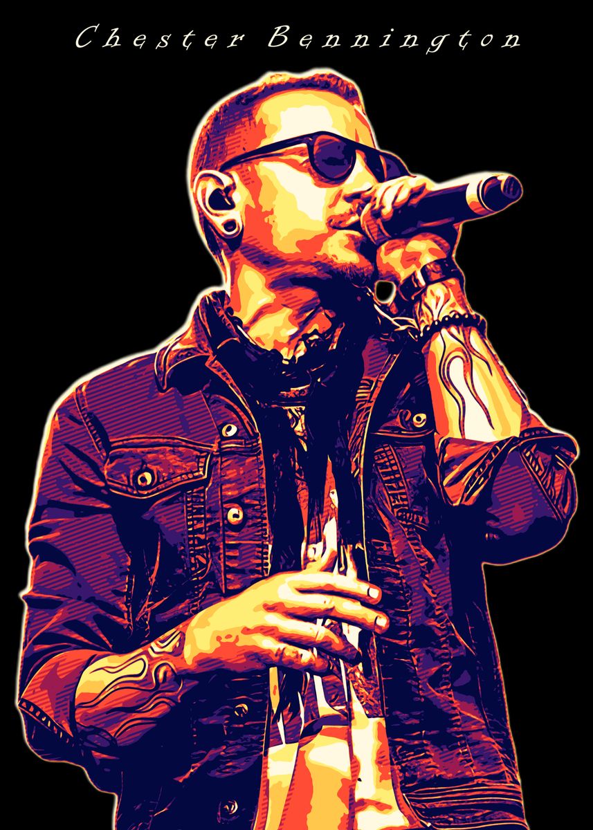 'Chester Bennington Portrait' Poster, picture, metal print, paint by ...