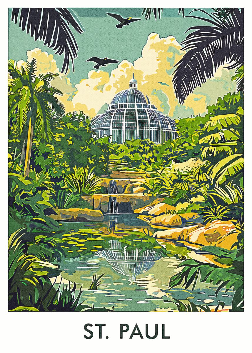 'St. Paul Botanical Garden' Poster, picture, metal print, paint by ...