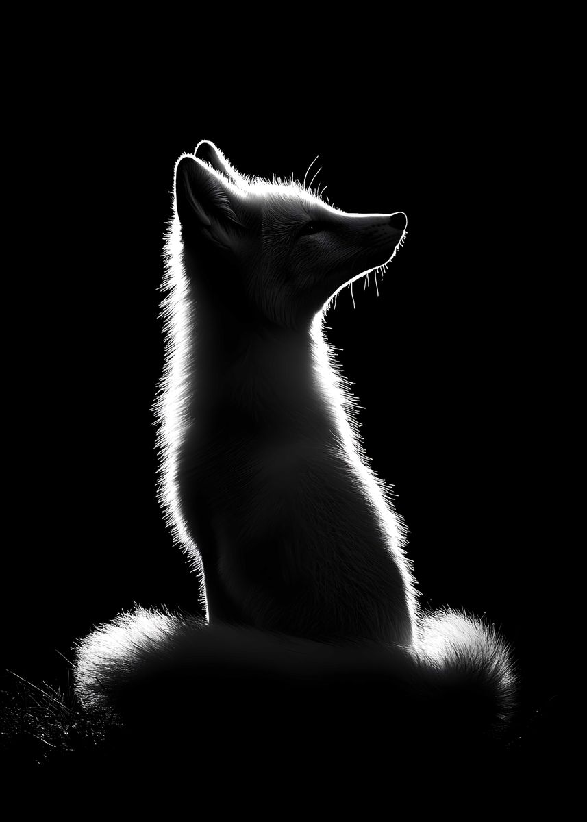 'Animal White Fox Poster Art' Poster, picture, metal print, paint by ...