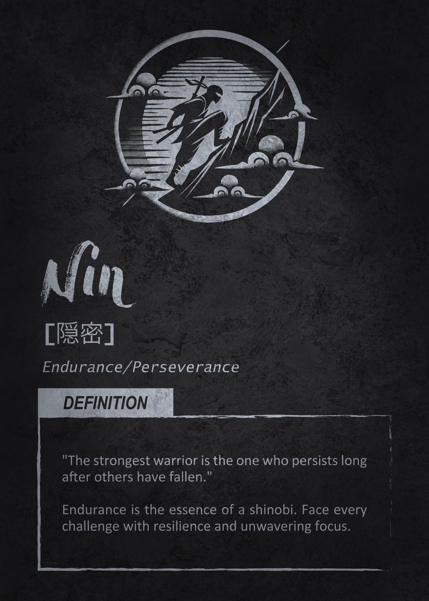 'Ninja Endurance Mindset Motivation' Poster, picture, metal print ...