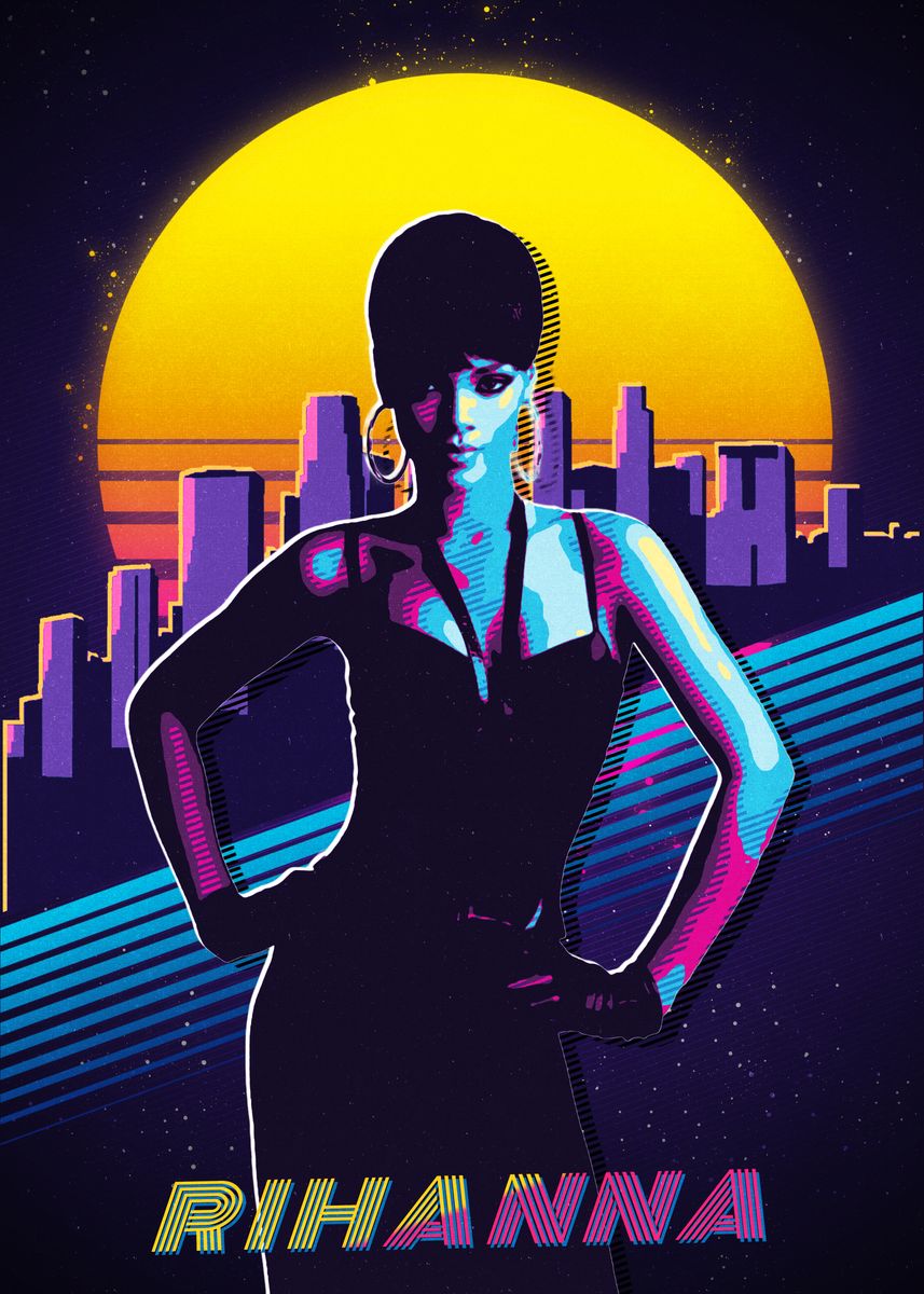 'Rihanna ' Poster, picture, metal print, paint by Rose Art | Displate