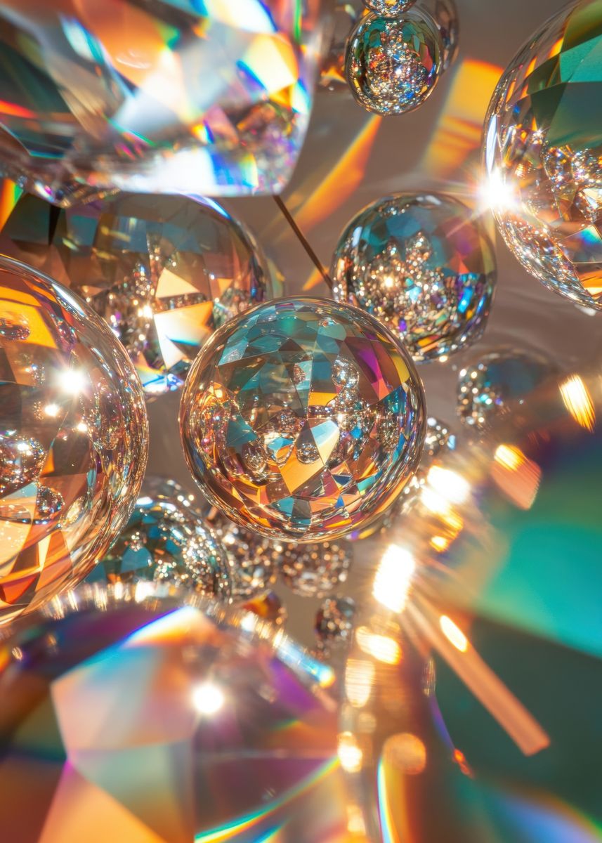 'Rainbow Crystal Balls' Poster, picture, metal print, paint by Ryu ...