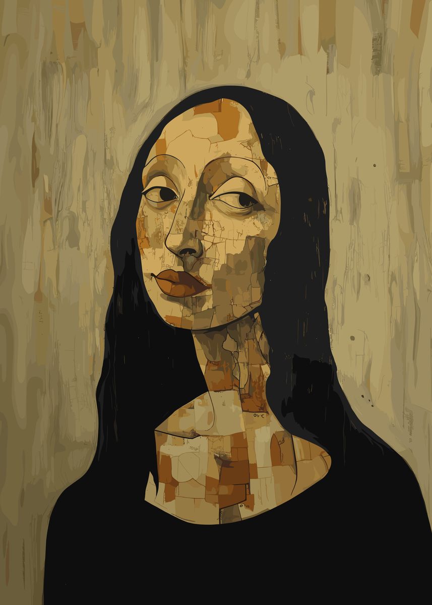 'Mona Lisa in the Style of Egon Schiele' Poster, picture, metal print ...