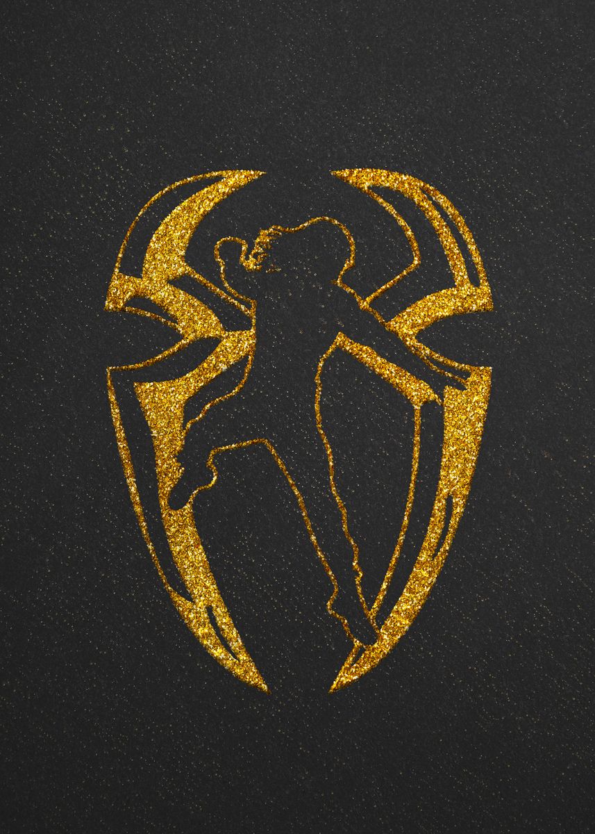 'Gold Glitter Roman Reigns Symbol' Poster, picture, metal print, paint ...