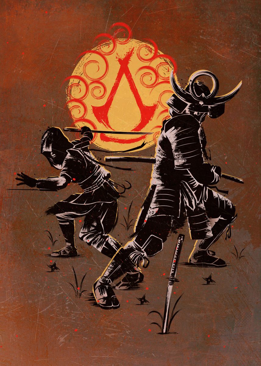 'Naoe & Yasuke Stance' Poster, picture, metal print, paint by Assassin ...
