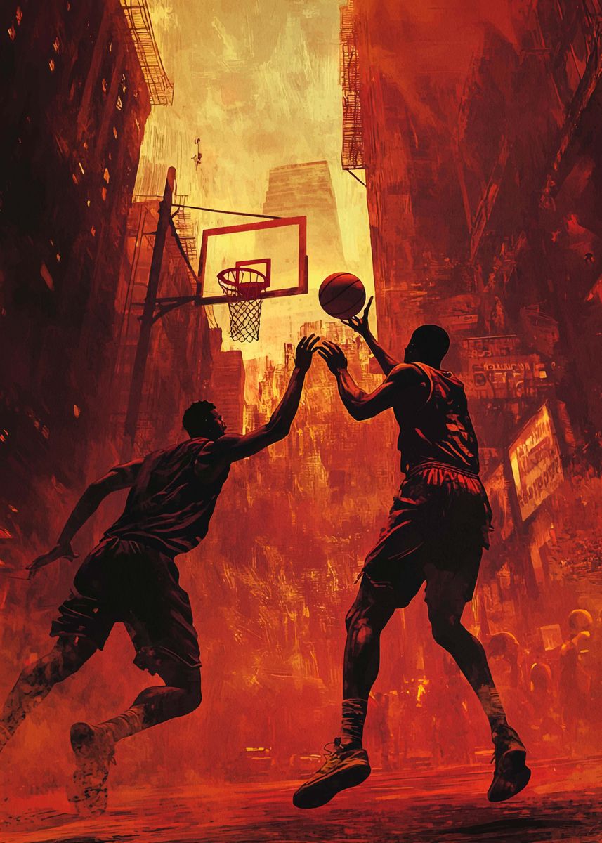 'Streetball Action' Poster, picture, metal print, paint by Elisabeth ...