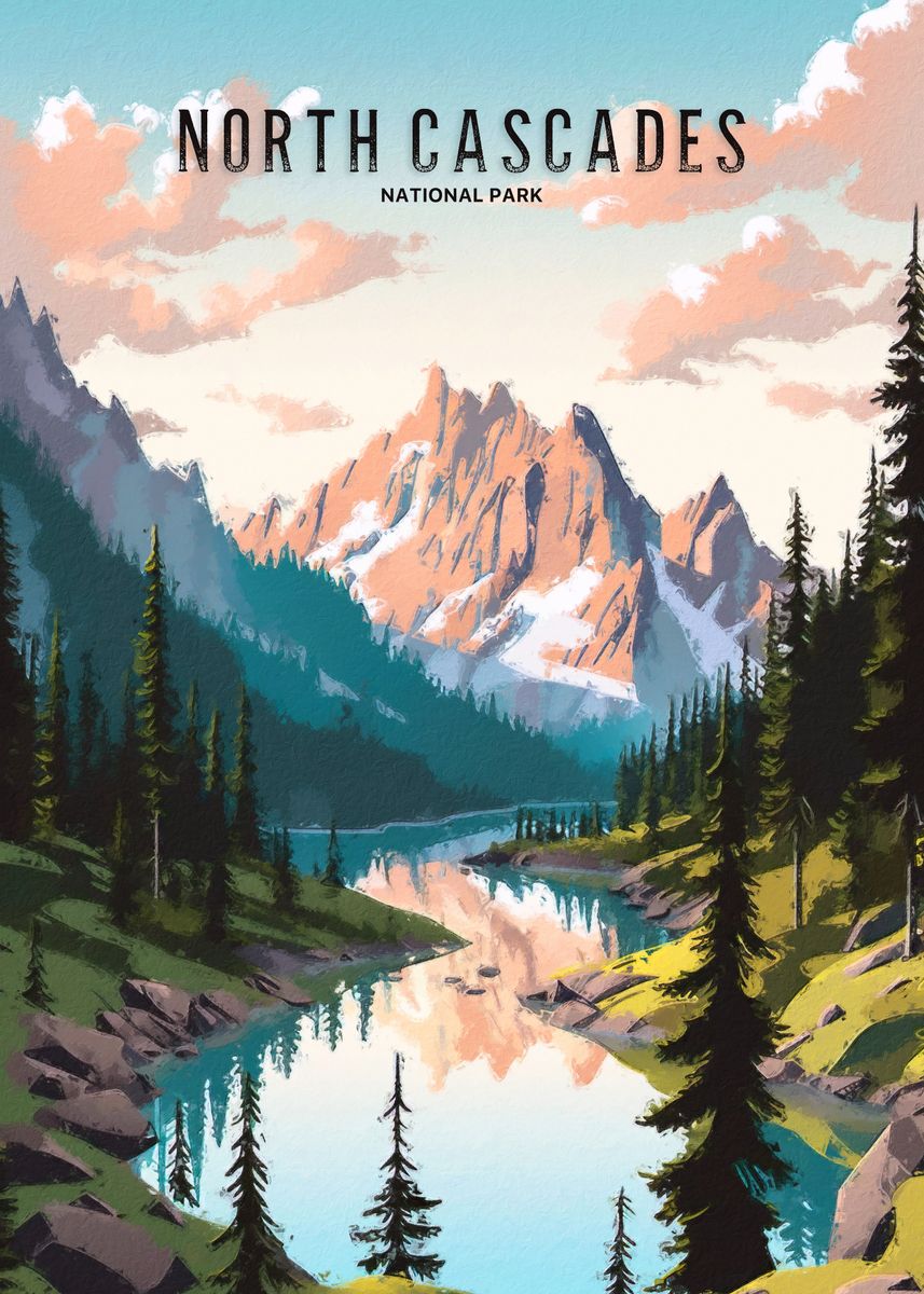 'North Cascades National Park' Poster, picture, metal print, paint by ...