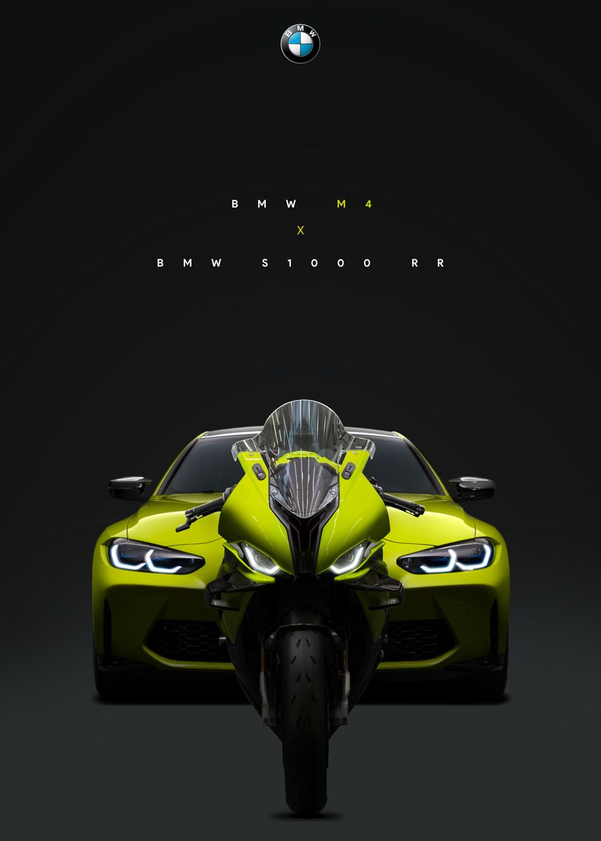 'BMW M4 x S1000RR' Poster, picture, metal print, paint by pxlsm studio ...
