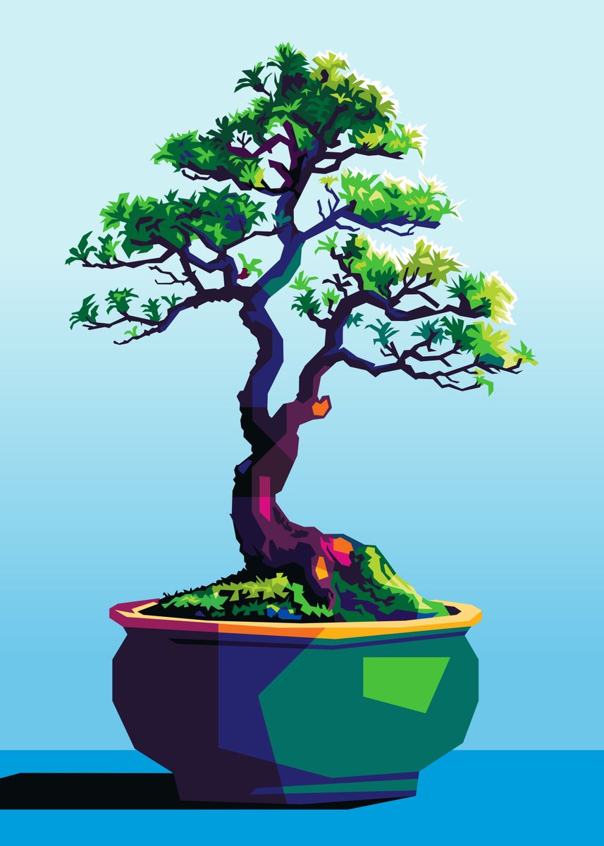 'Bonsai Tree Pop Art' Poster, picture, metal print, paint by Dico ...