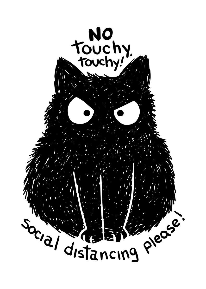 'Grumpy Cat Social Distancing' Poster, picture, metal print, paint by ...