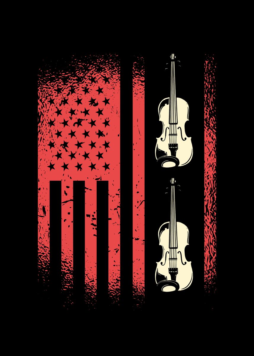 'American Violin' Poster, picture, metal print, paint by ankarsdesign ...