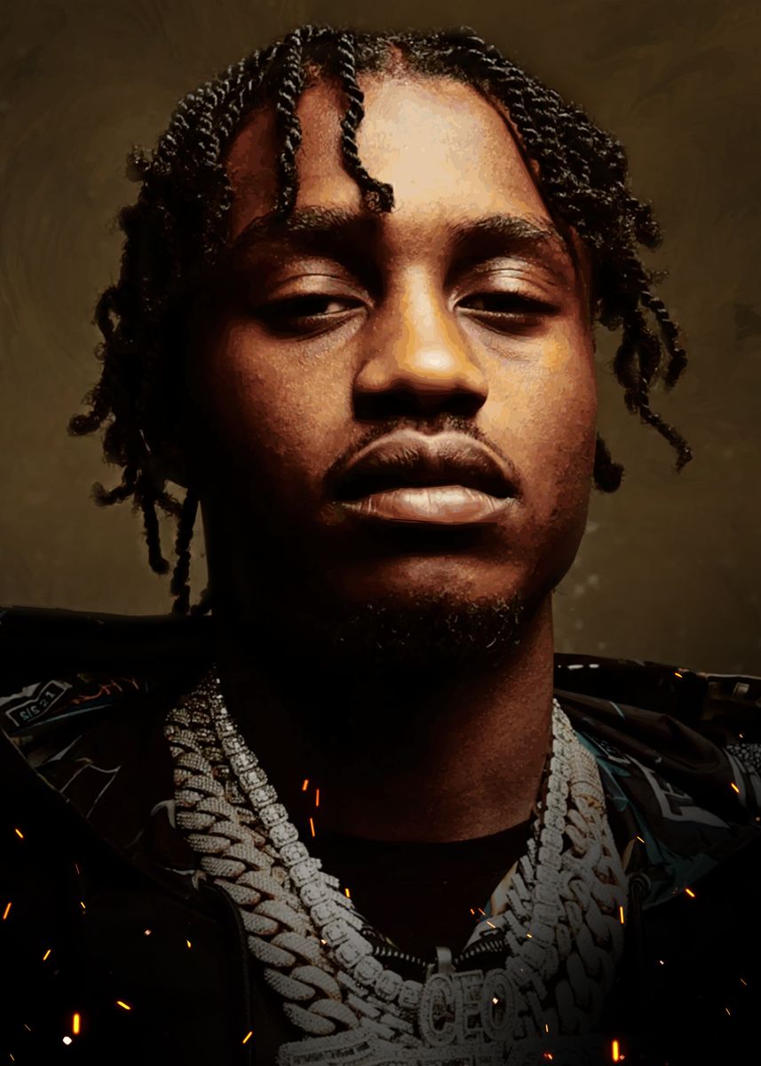 'Lil Tjay' Poster, picture, metal print, paint by Micho Abstract | Displate