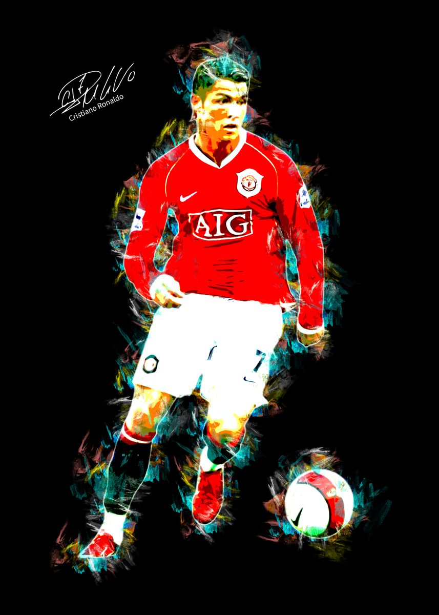'Cristiano Ronaldo Manchester United' Poster, picture, metal print ...