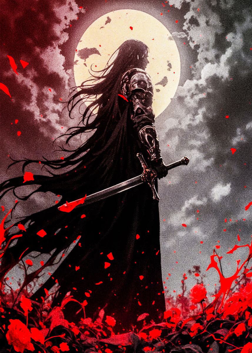 'Dark Knight with Sword' Poster, picture, metal print, paint by Live ...