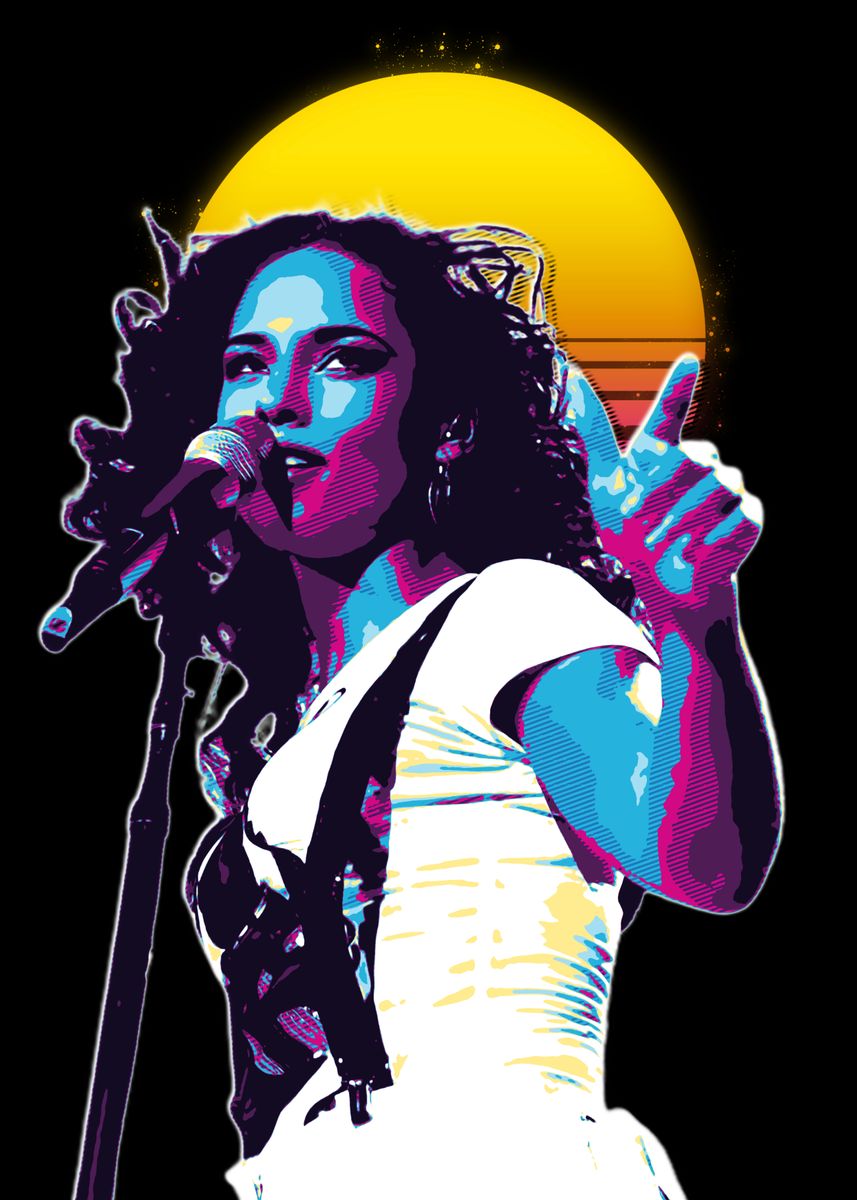 'alicia keys' Poster, picture, metal print, paint by maxmoen | Displate