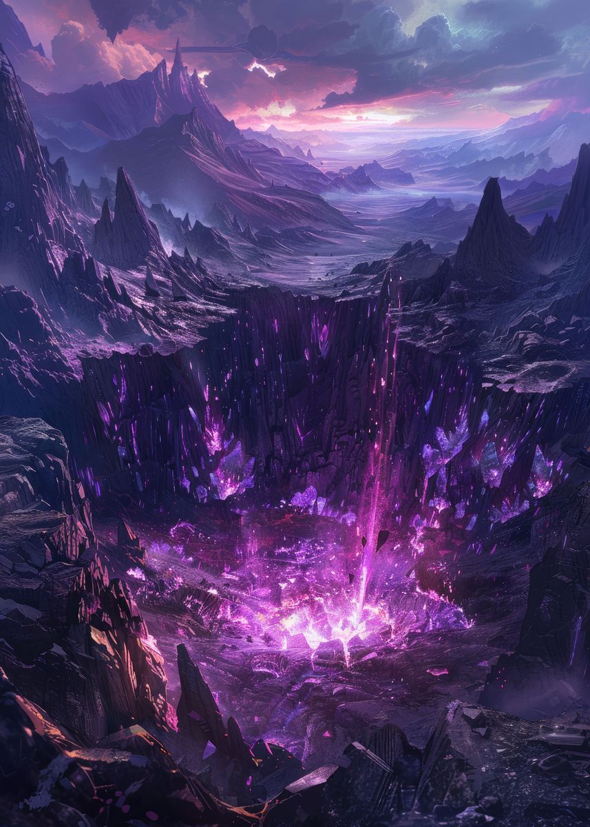 'Purple Crystal Explosion' Poster, picture, metal print, paint by Jan ...