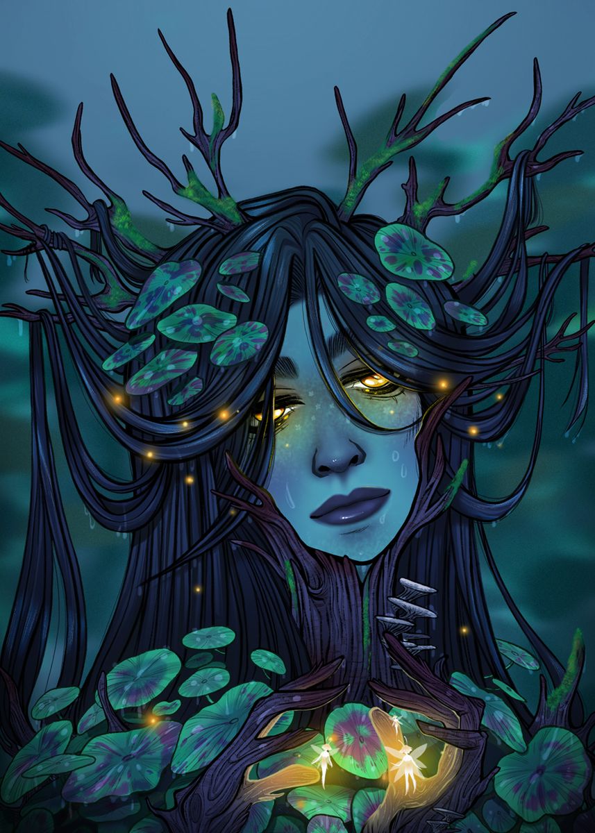 'Forest Nymph' Poster, picture, metal print, paint by Leyawa | Displate