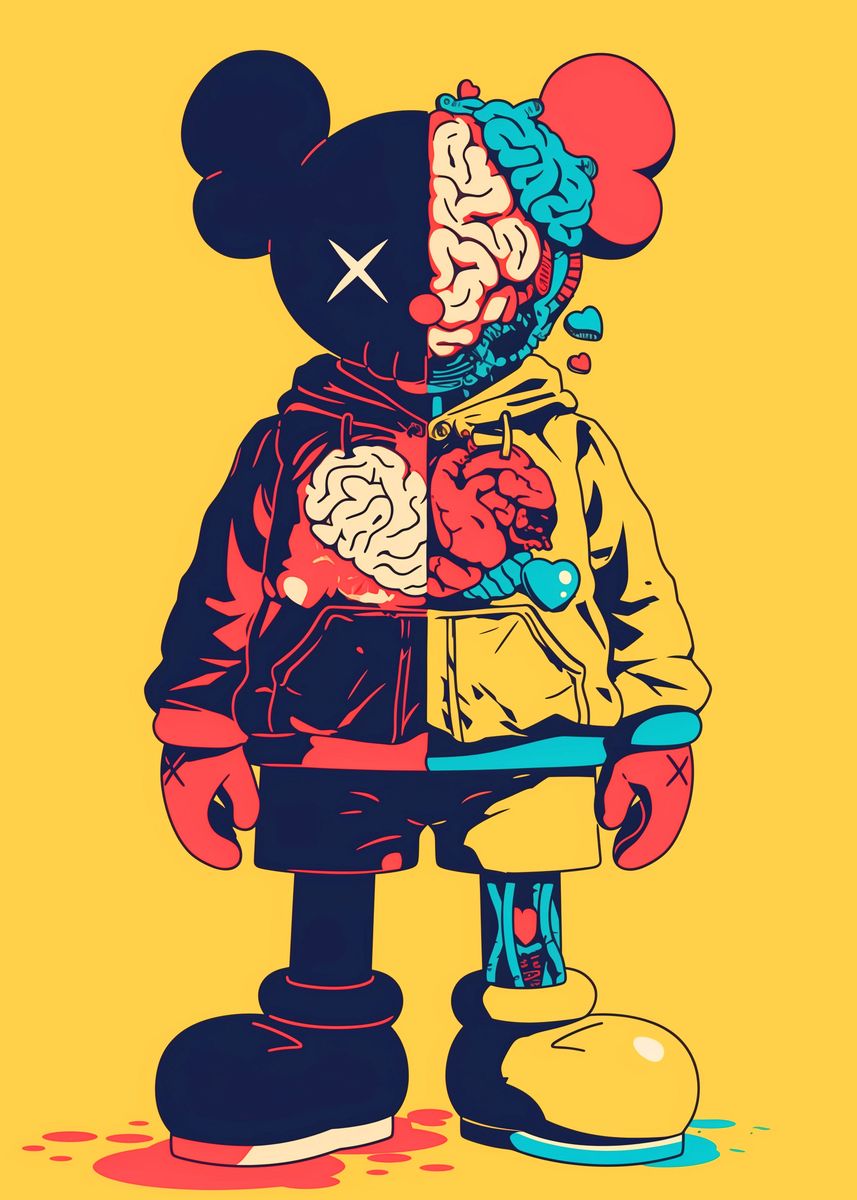 'Anatomical Cartoon Figure' Poster, picture, metal print, paint by ...