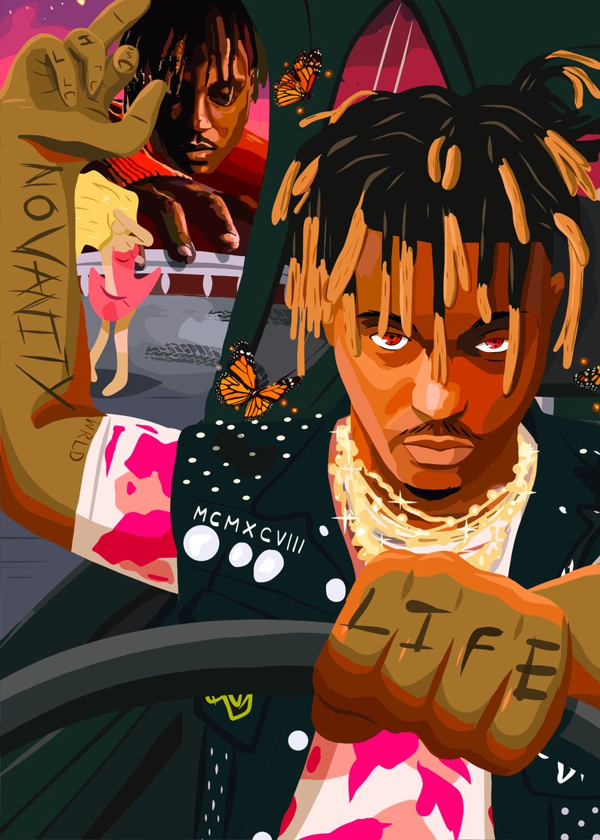 'Juice Wrld Digital Art' Poster, picture, metal print, paint by Bendrat ...
