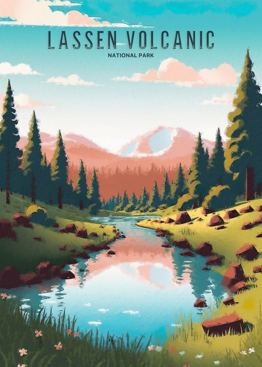 'Lassen Volcanic National Park' Poster, picture, metal print, paint by ...