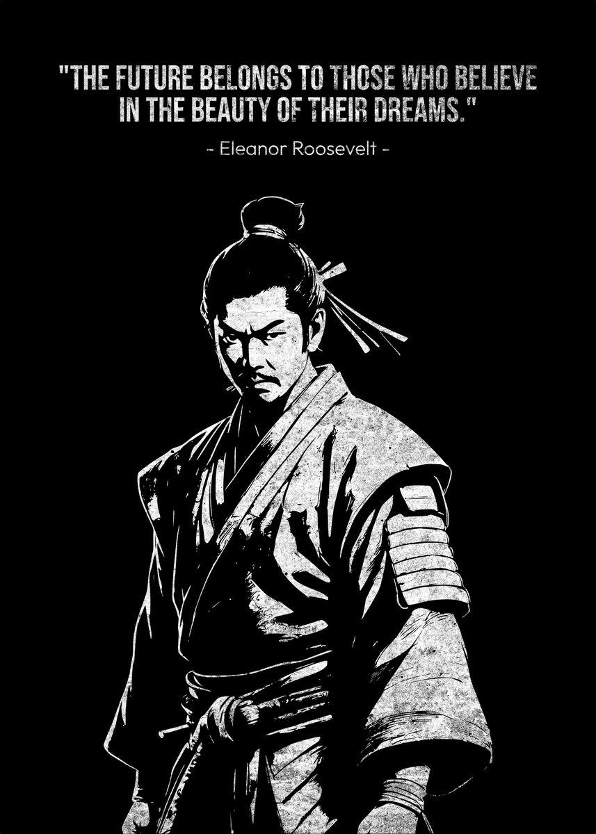 'Samurai Dream Quotes 2' Poster, picture, metal print, paint by ...