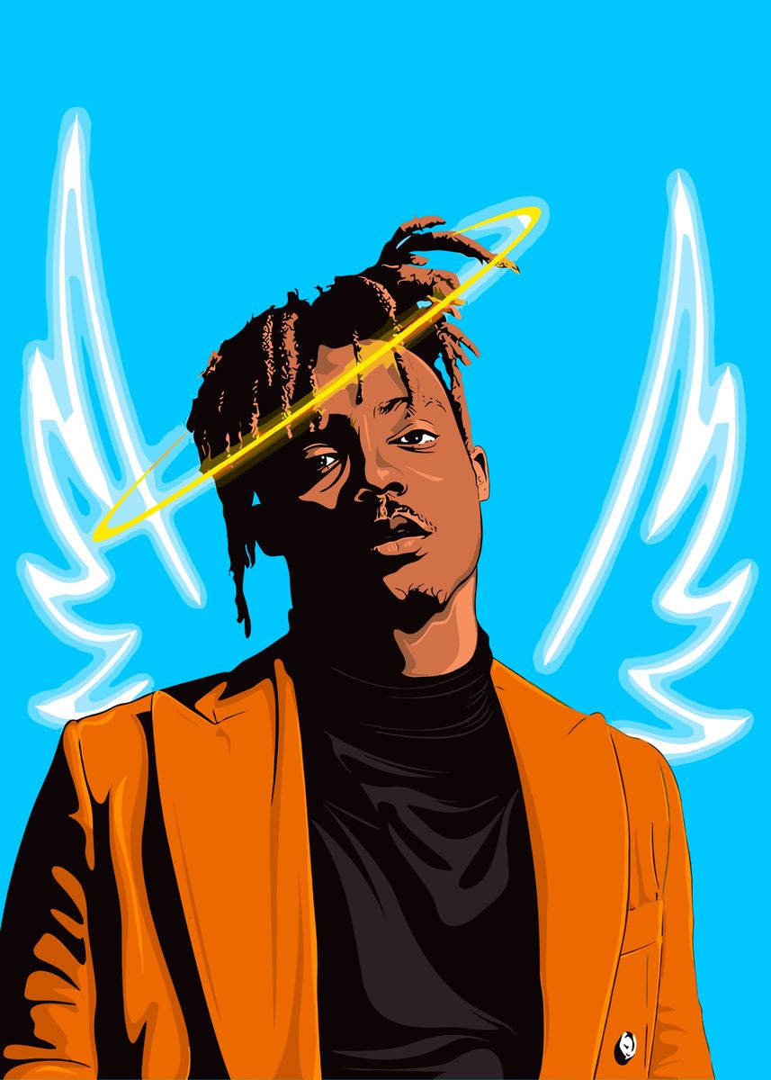 'Juice Wrld Angel Illustration' Poster, picture, metal print, paint by ...
