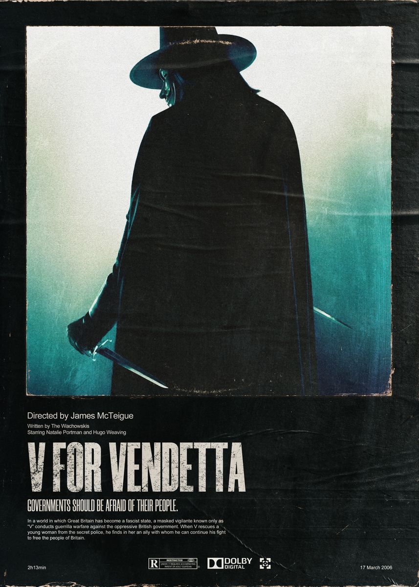 'V for Vendetta ' Poster, picture, metal print, paint by Nerdworld 1 ...