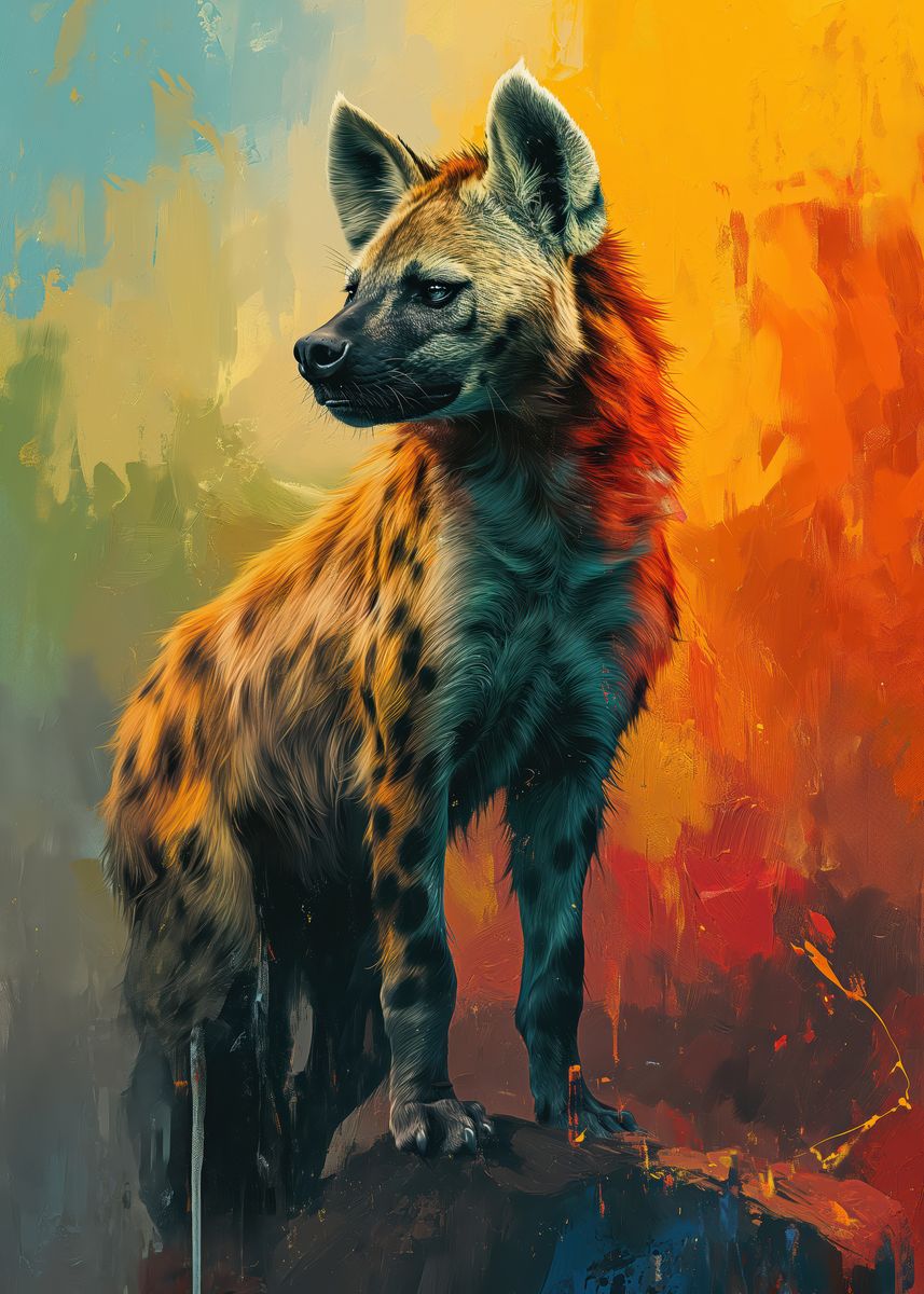 'The crazy Hyena' Poster, picture, metal print, paint by Kingdom of the ...
