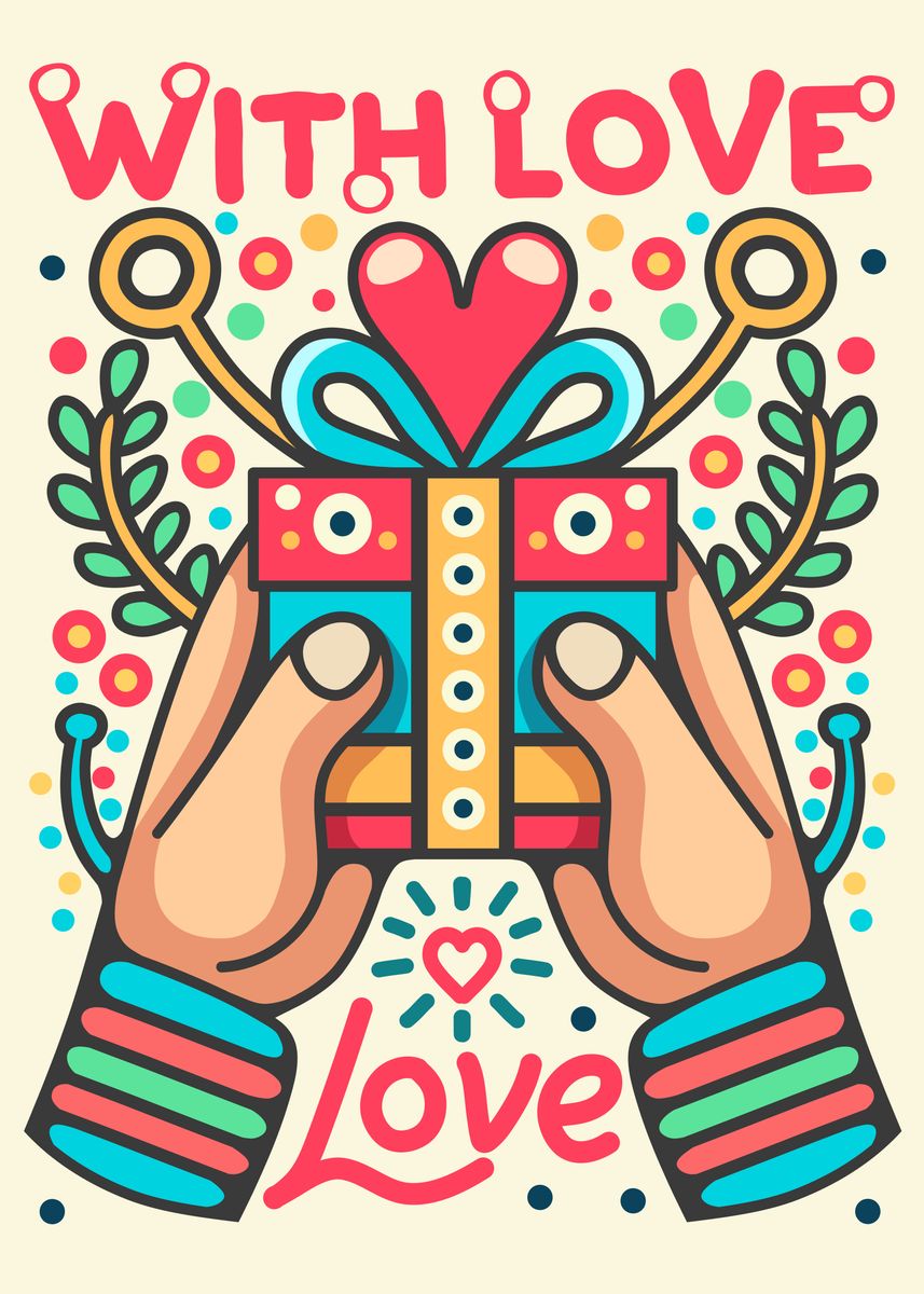 'Gift of Love Illustration' Poster, picture, metal print, paint by ...