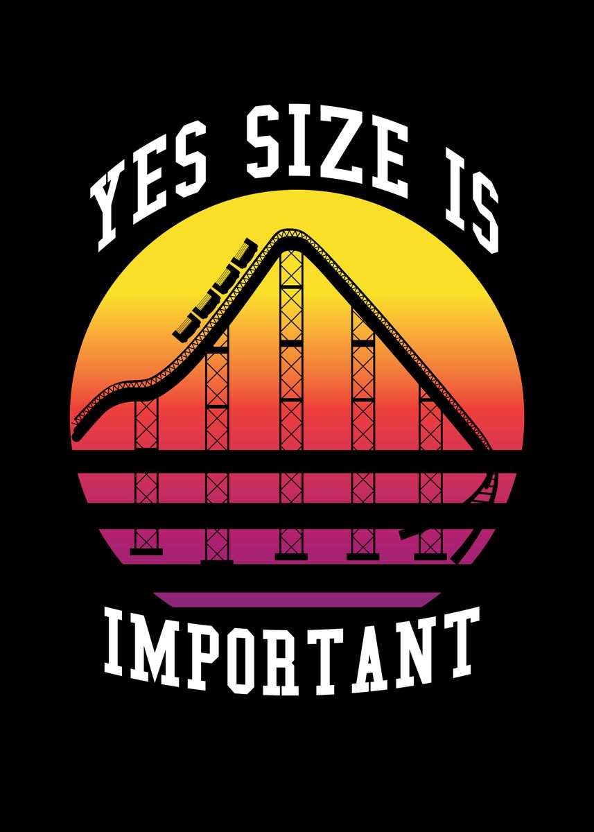'Rollercoaster Size Matters' Poster, picture, metal print, paint by Andreas Schellenberg | Displate
