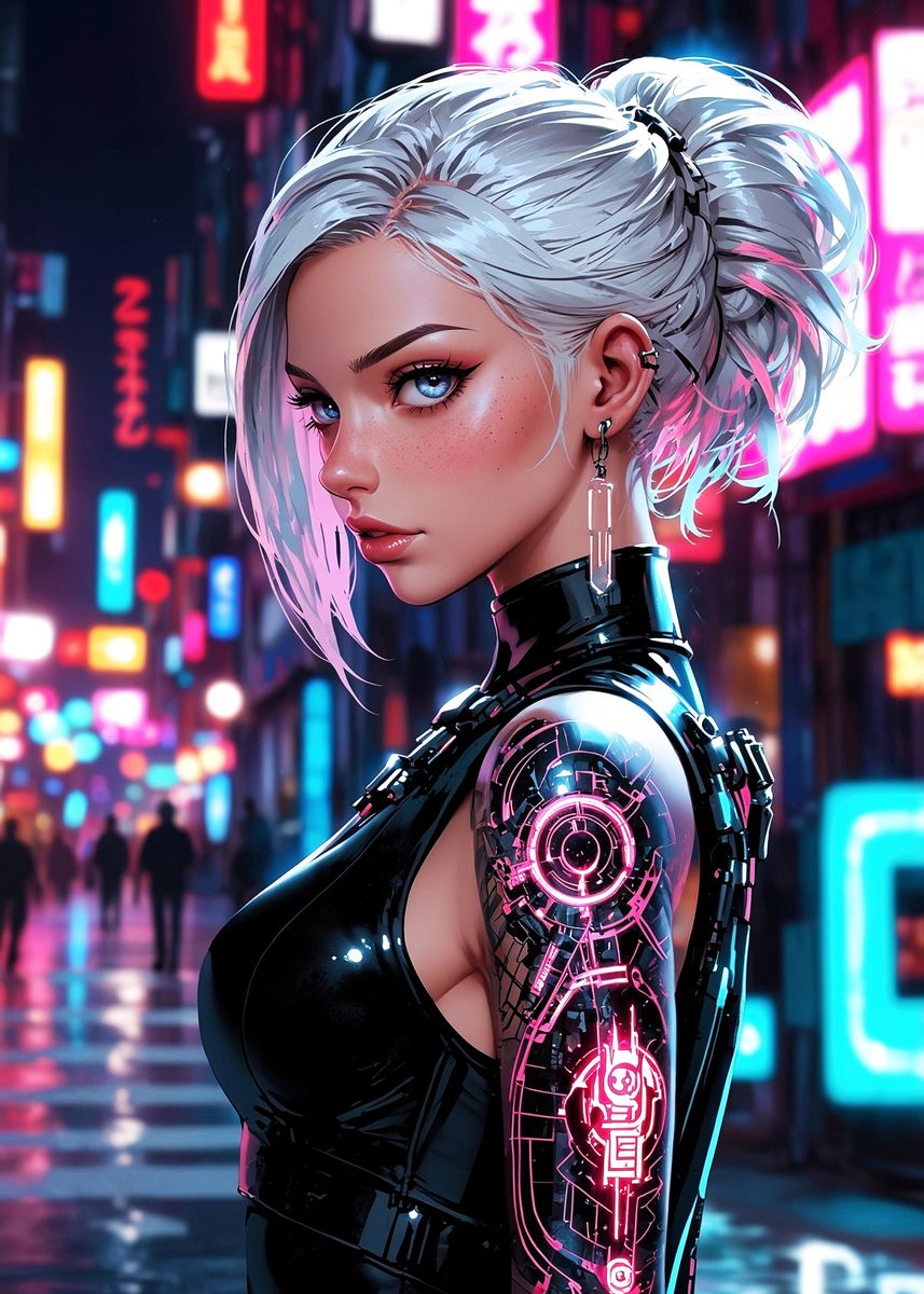 'Sonya's Tattoo Robotic Arm' Poster, picture, metal print, paint by ...